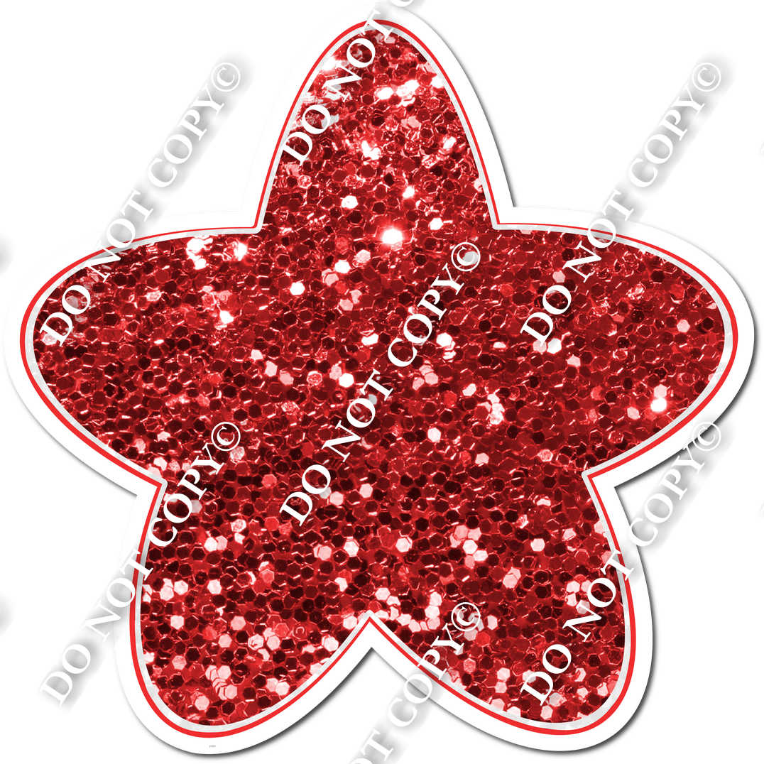 Rounded Sparkle Red Star| Sign Swag USA