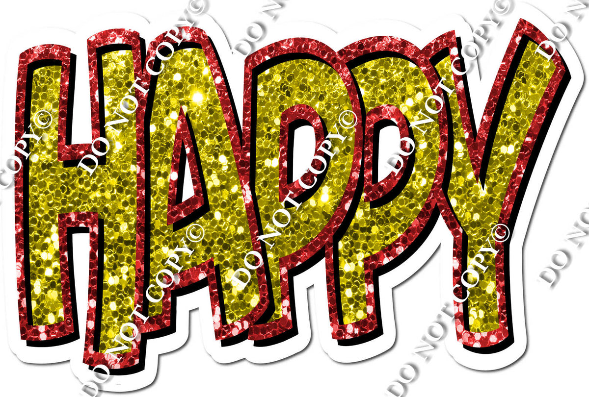 Red & Yellow HAPPY Statement w/ Variant| Sign Swag USA
