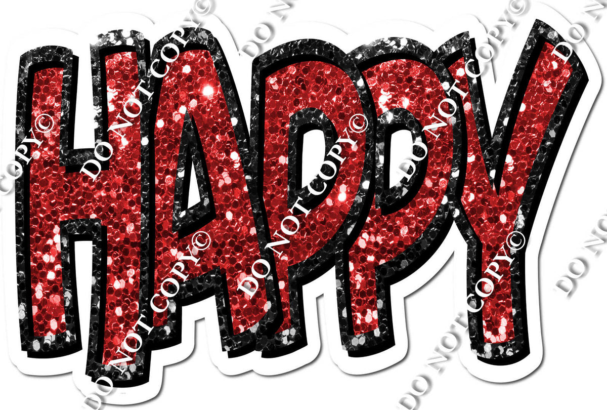 Black & Red HAPPY Statement w/ Variant| Sign Swag USA