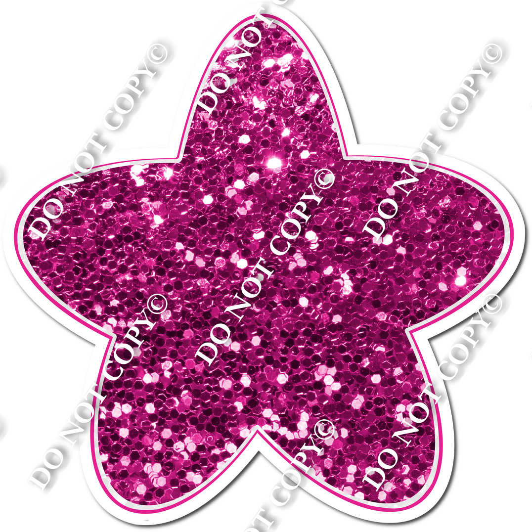 Rounded Sparkle Hot Pink Star| Sign Swag USA