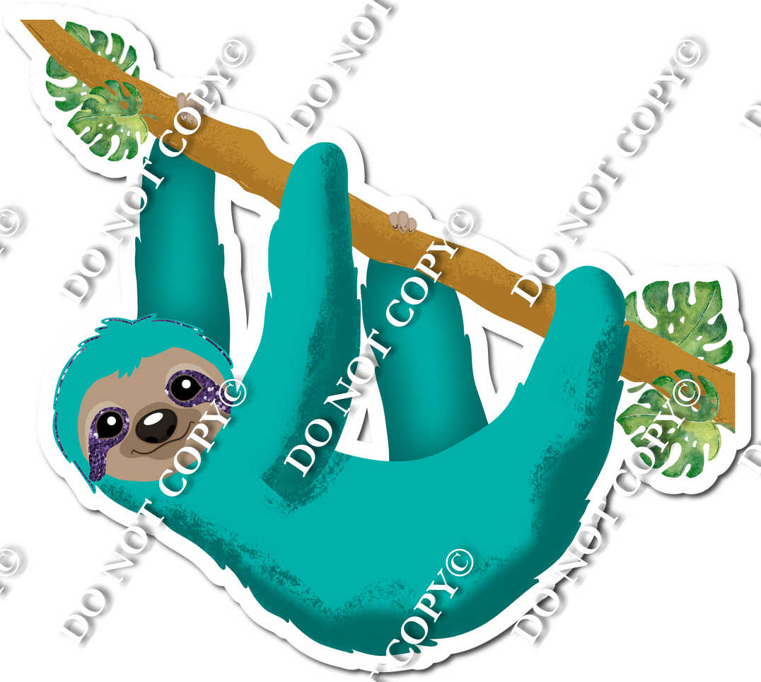 Teal Sloth Climbing w/ Variant| Sign Swag USA