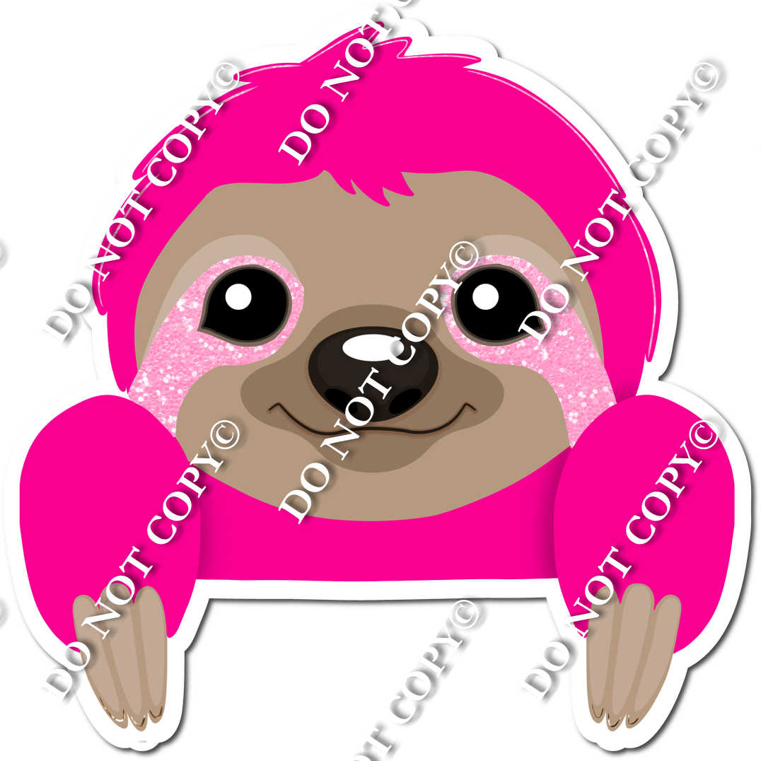 Hot Pink Sloth Face w/ Variant| Sign Swag USA