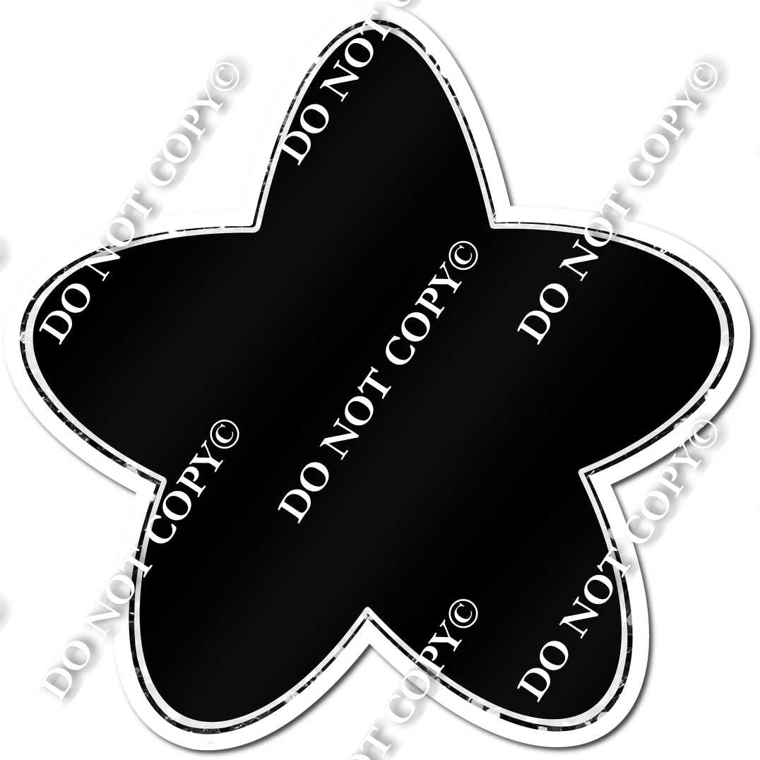 Rounded Flat Black Star| Sign Swag USA