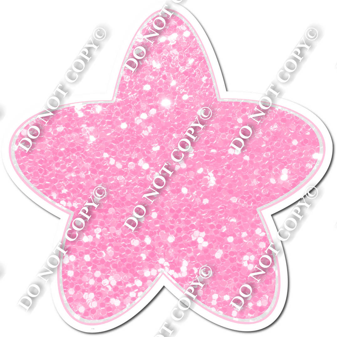 Rounded Sparkle Baby Pink Star| Sign Swag USA