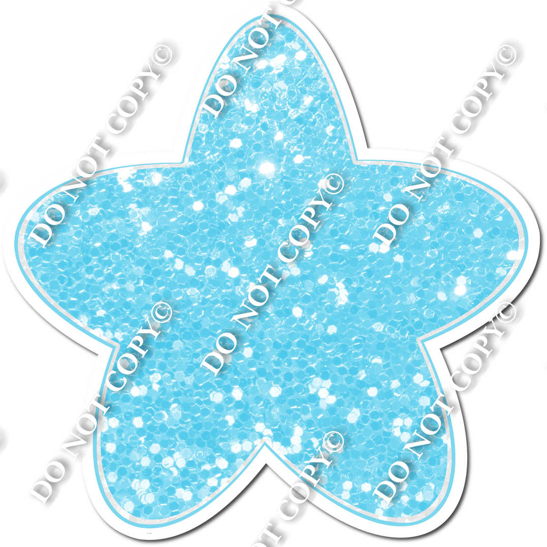 Rounded Sparkle Baby Blue Star| Sign Swag USA