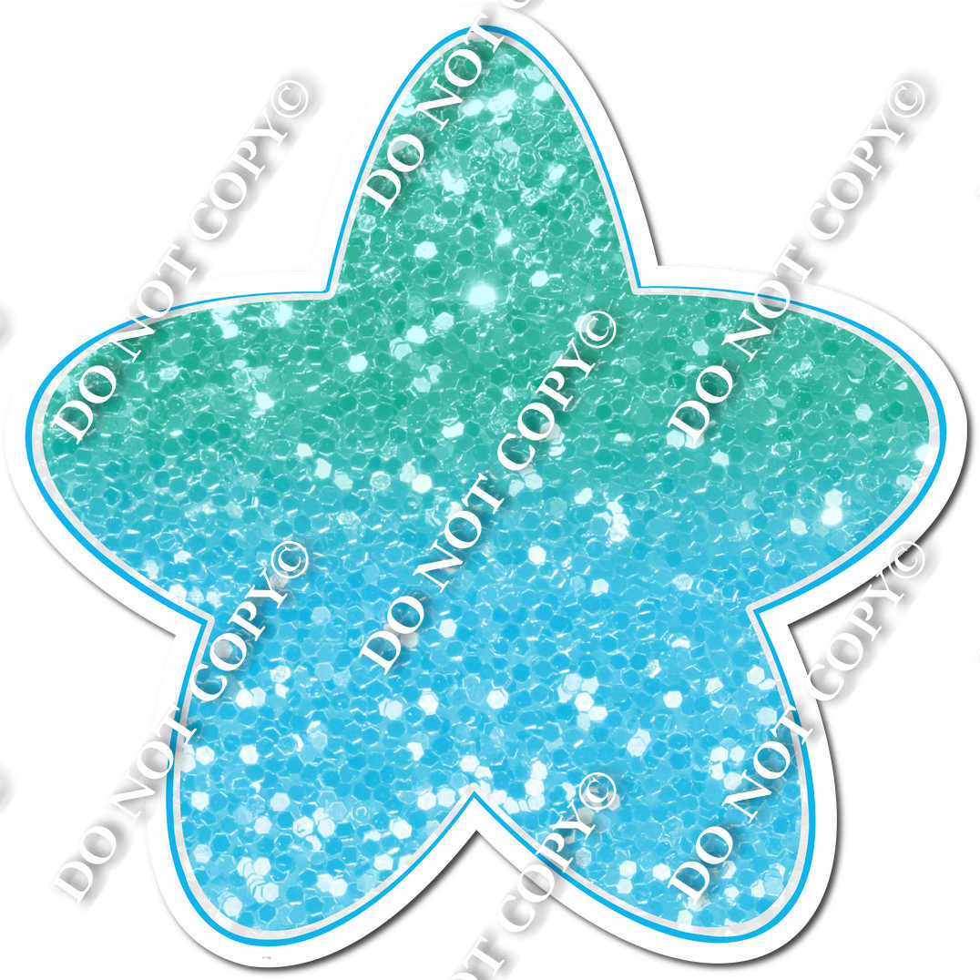 Rounded Mint Baby Blue Ombre Star| Sign Swag USA