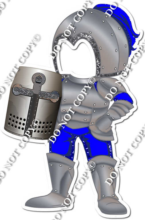 Blue Armor Suit Holding Shield Cut Out w/ Variant| Sign Swag USA